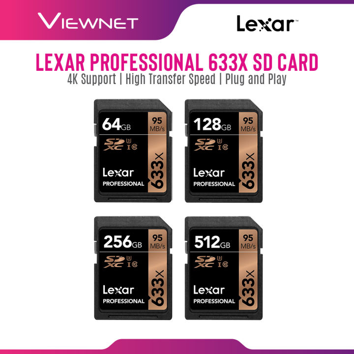 Lexar 633x / Professional 633x SD Memory Card with High Speed Transfer, Plug and Play | Lazada