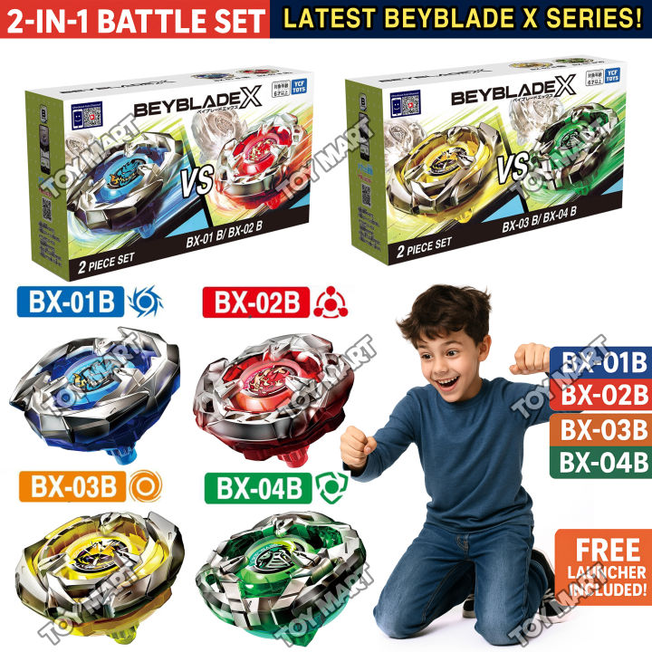 4PCS Beyblade X Battle Spinning Tops with Launcher Play Set 2025 Dran Sword Hells Scythe Wizard ...