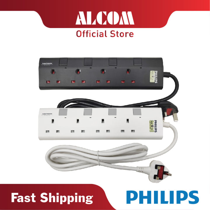 PHILIPS CHP3143 Extension Socket with 4 Gang, SIRIM Approved, Surge ...