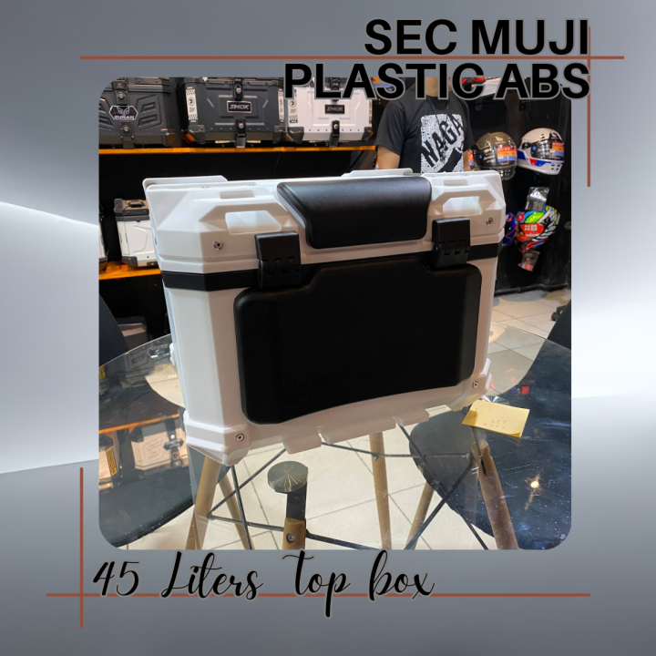 SEC muji hard plastic motorcycle top box 45L white | Lazada PH