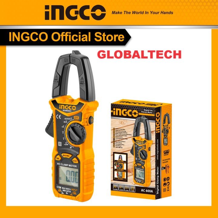 INGCO DCM6003 Tang Ampere Amper 600V Multi Multimeter Digital Clamp ...