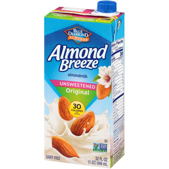 Blue Diamond Almond Breeze Dairy Free Original Unsweetened Almond Milk 1Liter | Lazada