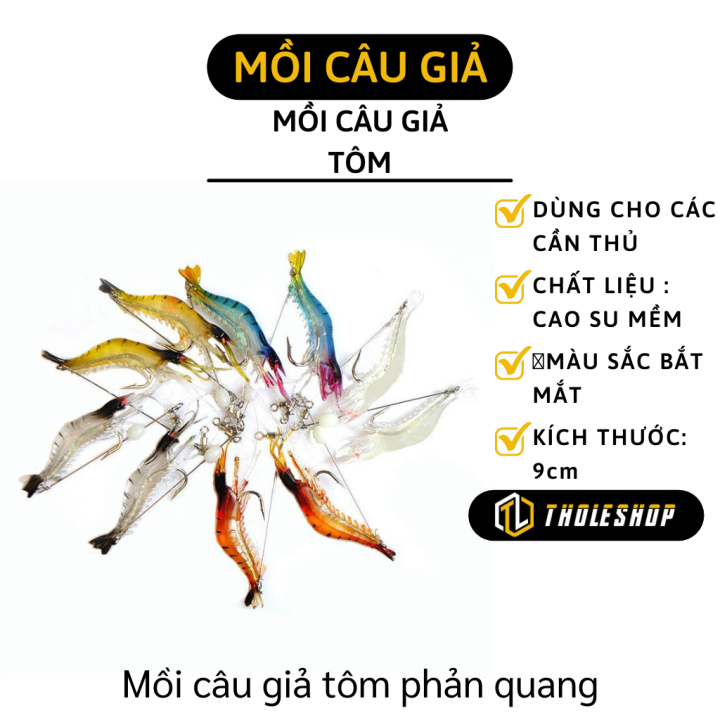 Mồi câu cá mềm - Mồi câu nhân tạo tôm - Mồi câu giả tôm tiện lợi - Dụng ...