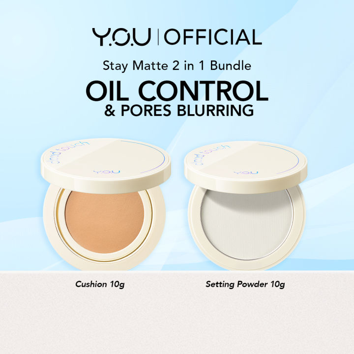 YOU Stay Matte 2 in 1 Bundle cloud touch Cushion & Setting Powder All ...