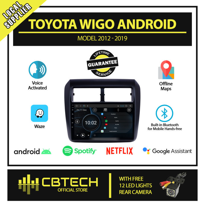CBTECH 9.0 Inch Car Android Head Unit for Toyota Wigo 2012 2013 2014 ...