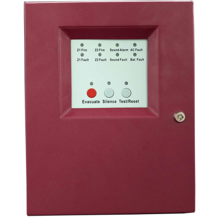 2 Zones Fire Alarm Control Panel with AC power input Fire Alarm Control ...