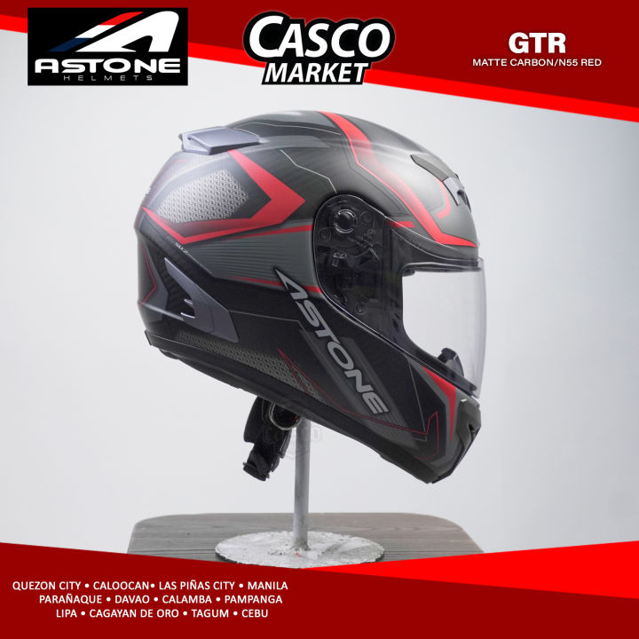 ASTONE GTR CARBON N55 FULLFACE DUAL VISOR MOTORCYCLE HELMET | Lazada PH