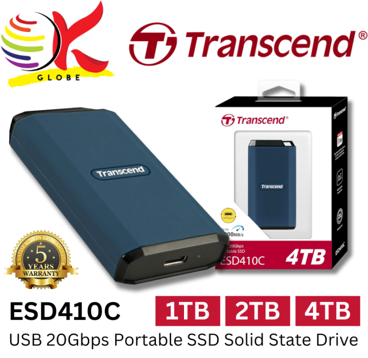 TRANSCEND EXT SSD ESD410C USB 20GBPS EXTERNAL SOLID STATE DRIVE WITH 3D ...