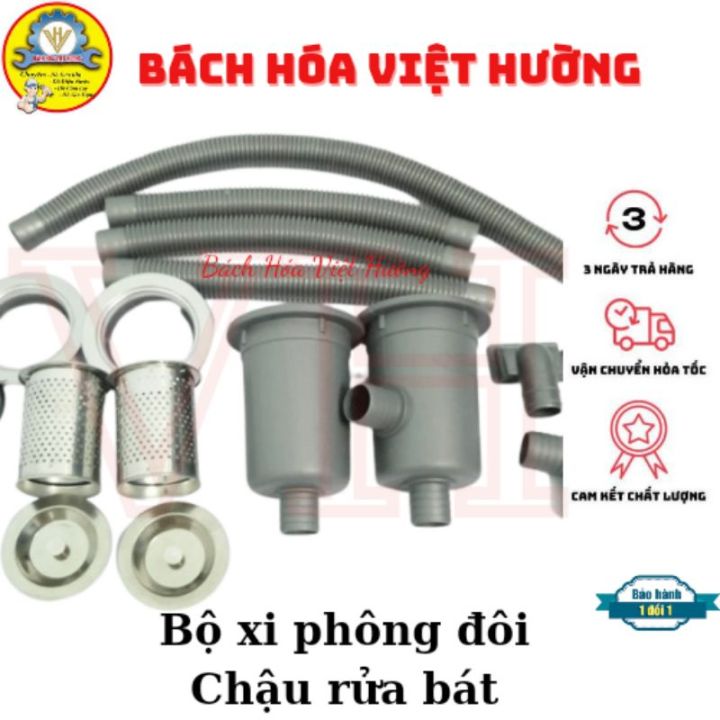 Bộ xi (si) phông chậu rửa chén/bát 2 hố loại đẹp Tân Á Đại Thành, xi ...