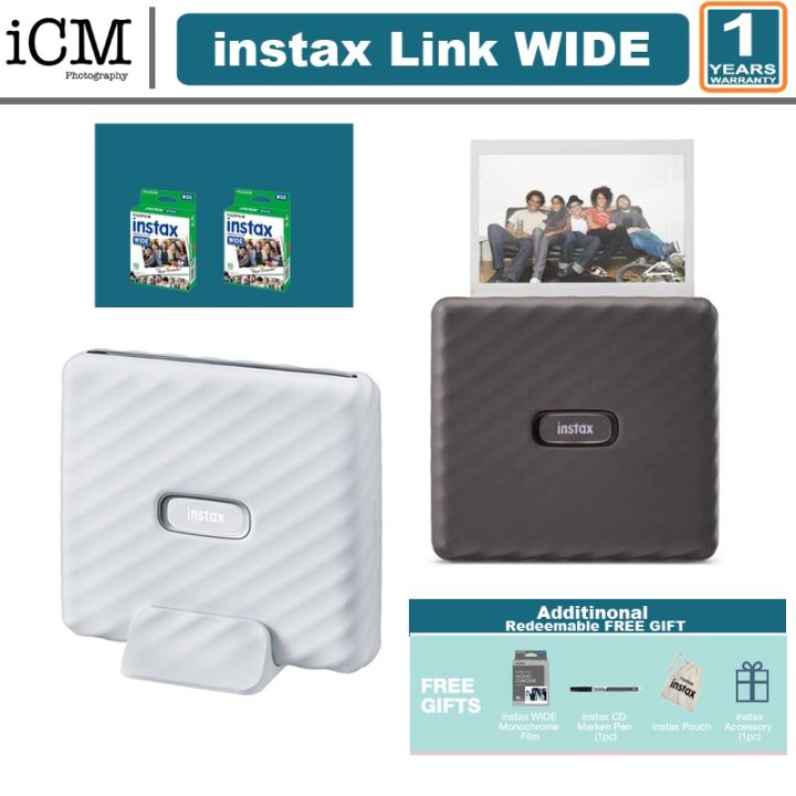 Fujifilm Instax link wide smartphone printer combo kit-1 year warranty ...