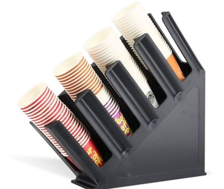 4 slots plastic cup holder black/Cup Holder for milk tea 4slots Cup ...