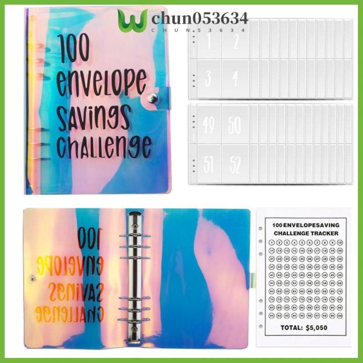 CHUN053634 100 Envelopes Money Saving Challenge PVC A5 Loose Leaf ...