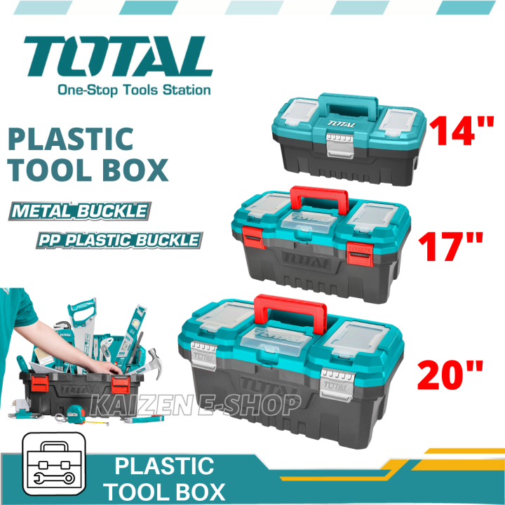 TOTAL TPBX0142 (14") / TPBX0171 (17") / TPBX0202 (20") Plastic Tool Box ...