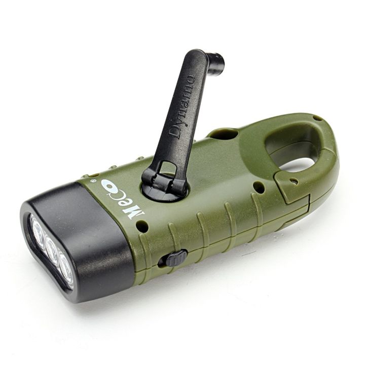 Mini Emergency Hand Crank Dynamo Solar Flashlight Rechargeable LED ...