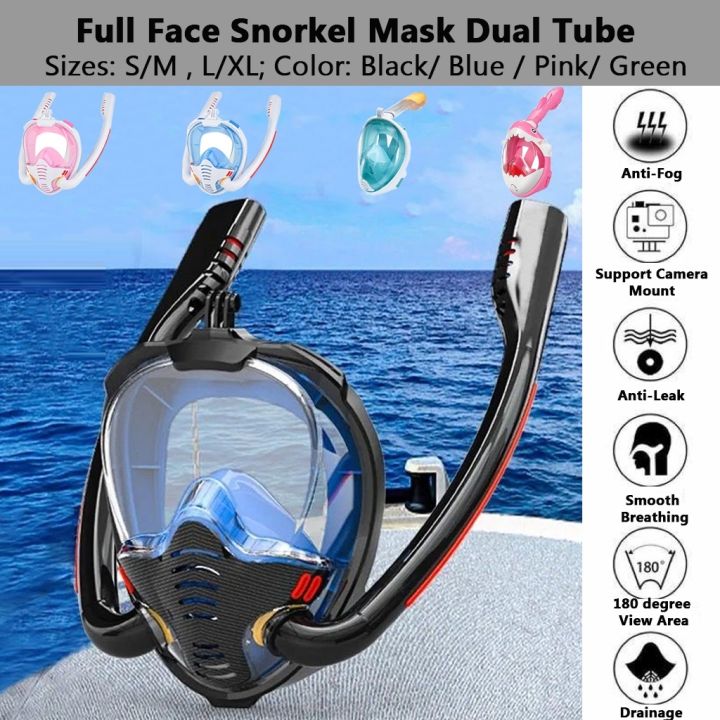 3H Anti-Fog Detachable Full Face Wide Angle(180°) View Diving ...