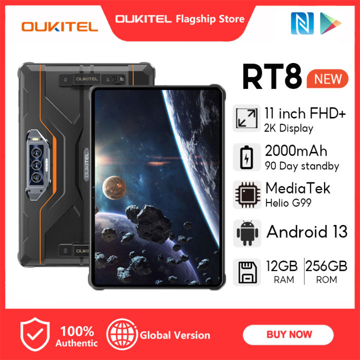 OUKITEL RT8 11” 2K Tablet 12GB+256GB 20000mAh Battery MTK G99 48MP+48MP ...