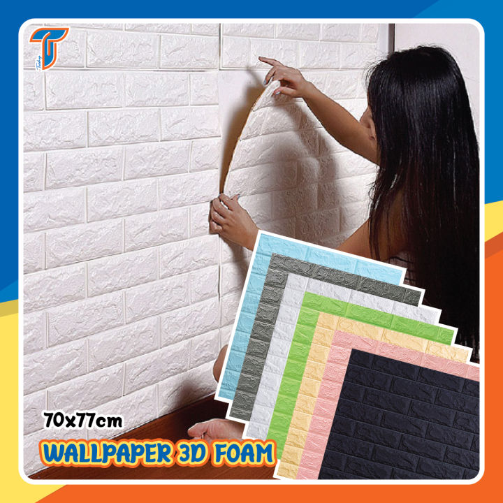 TS WALLPAPER DINDING FOAM DEKORASI DINDING KAMAR RUMAH MURAH WALPEPER ...