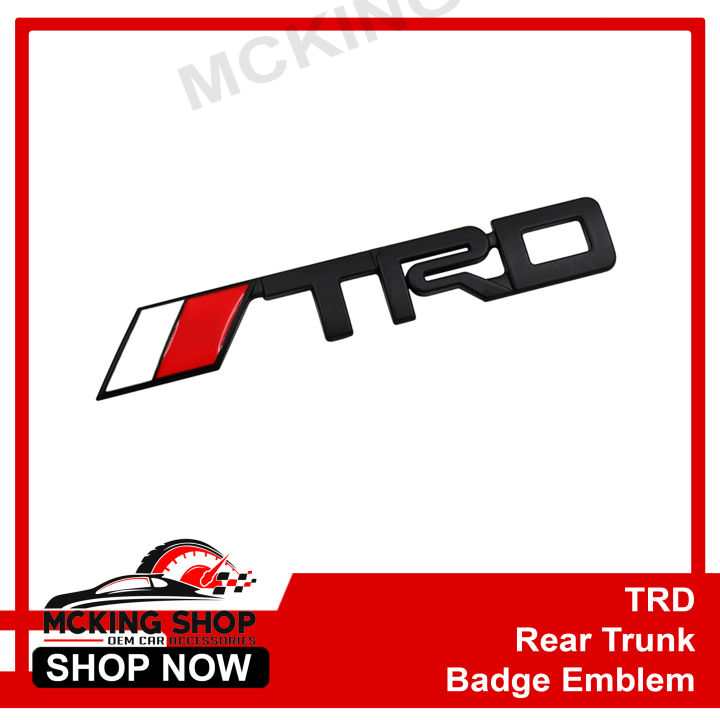 TRD Rear Trunk Metal Emblem for Toyota Cars (Matte Black) | Lazada PH