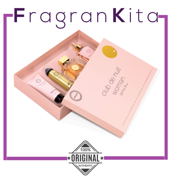 Armaf Club De Nuit Woman 4 piece Giftset (105 ml EDP + 50 ml Body Spray ...