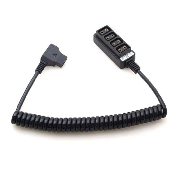 Dtap Splitter Male to 4 Port Female Adapter Coiled Power Cable for ...
