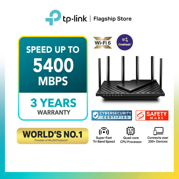 TP-Link Tri-Band Ultra-Low Latency Wi-Fi 6 Archer AX75 AX5400 Router ...