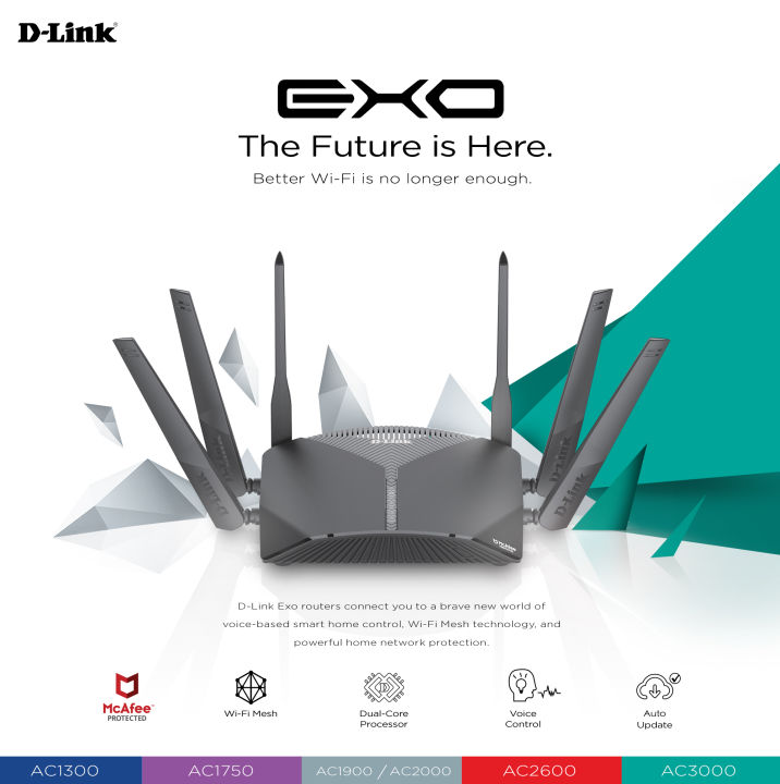 D-Link 】DIR-1360, Wireless AC1300 Smart Mesh Wi-Fi Router with 4 x 5dbi ...