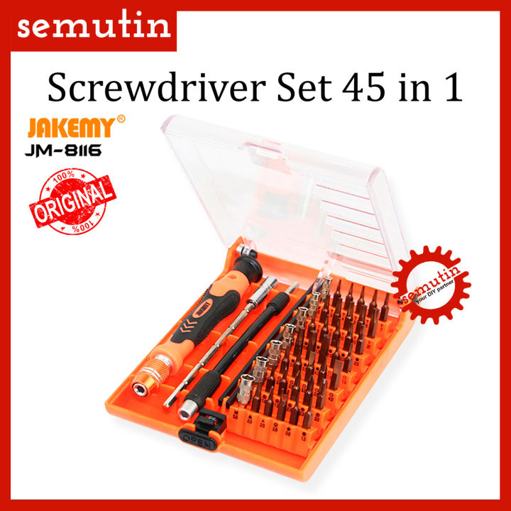 Obeng Set 45 In 1 JAKEMY JM-8116 ORIGINAL / Screwdriver HP Laptop ...