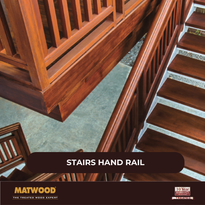 Matimco Matwood Treated Stairs Wood Hand Rail (3x3) | Lazada PH