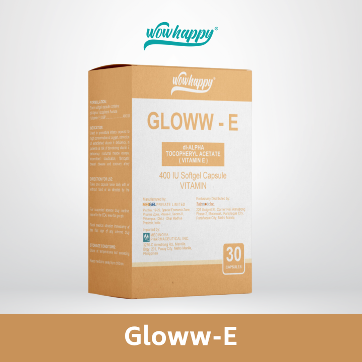 GLOWW-E 400 IU Softgel Capsules for Healthy & Younger Looking Skin ...