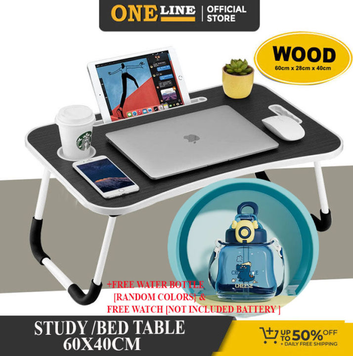 ONELINE 60 x 40cm Small Folding Desk Bed Table /study table+freebies ...