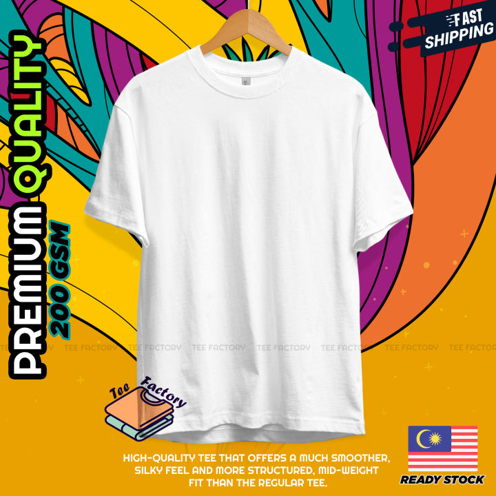 200 GSM - Premium Cotton Basic T-shirt UNISEX.Tee Factory 0050 | Lazada