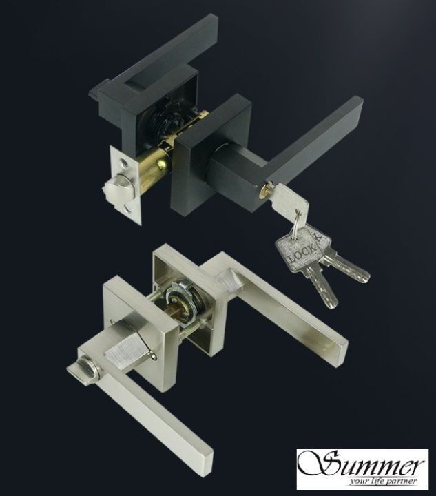 Door Lock Handle Lock Interior/ Bathroom Three-Bar Spherical Lock(Clear ...