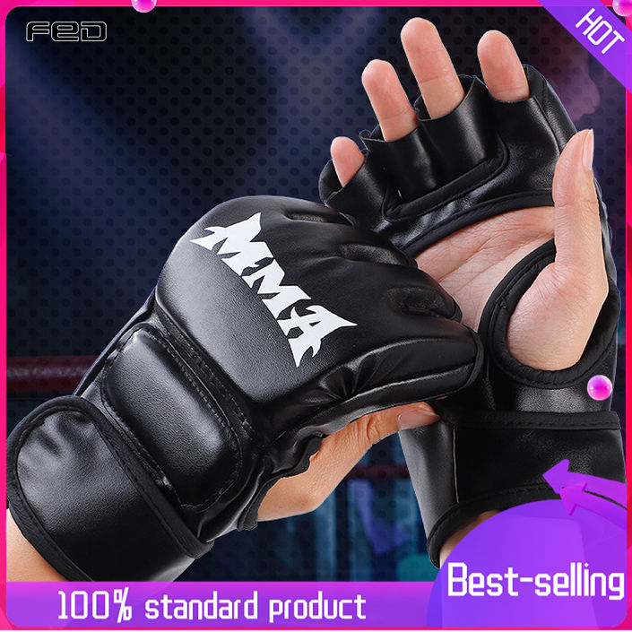 FED【COD】Găng tay đấm bốc nửa ngón, tay đấm bốc sanda/chiến đấu/UFC ...