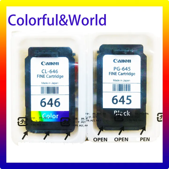 Canon PIXMA printer ink Cartridge Original PG 645 black CL 646 color ...