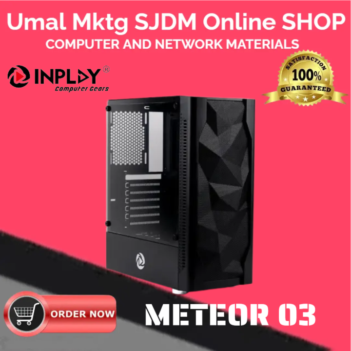 INPLAY Meteor 03 BLACK / WHITE Mid Tower Gaming PC Case Black Desktop ...
