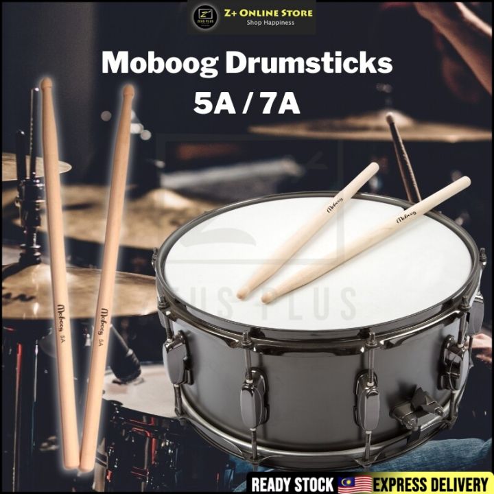 [1 PAIR] MOBOOG 5A / 7A Wood Drumsticks Wooden Drum stick Music Band 7A ...