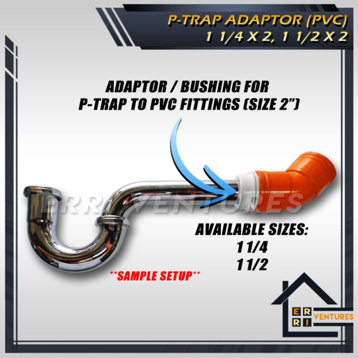 P-trap Adaptor (PVC) For kitchen/lavatory sink 1 1/4, 1 1/2 | Lazada PH