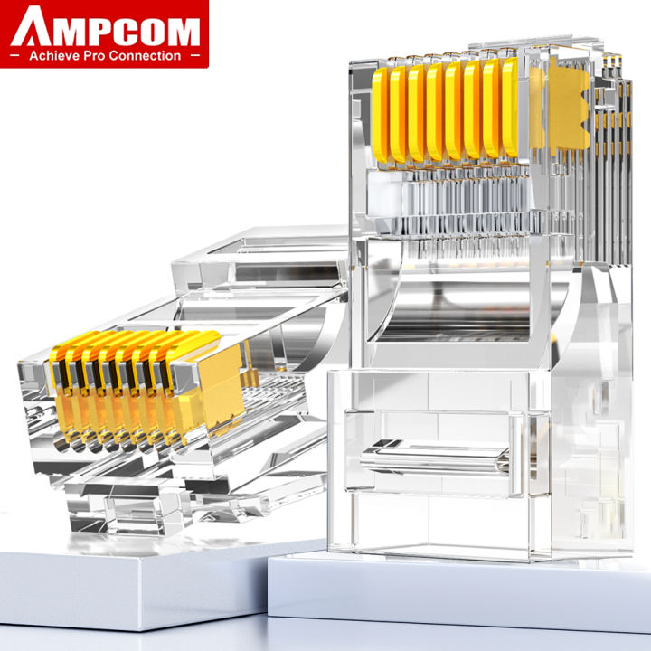 Ampcom Cat5e Rj45 Connector 8p8c Modular Ethernet Cable Rj 45 Ends