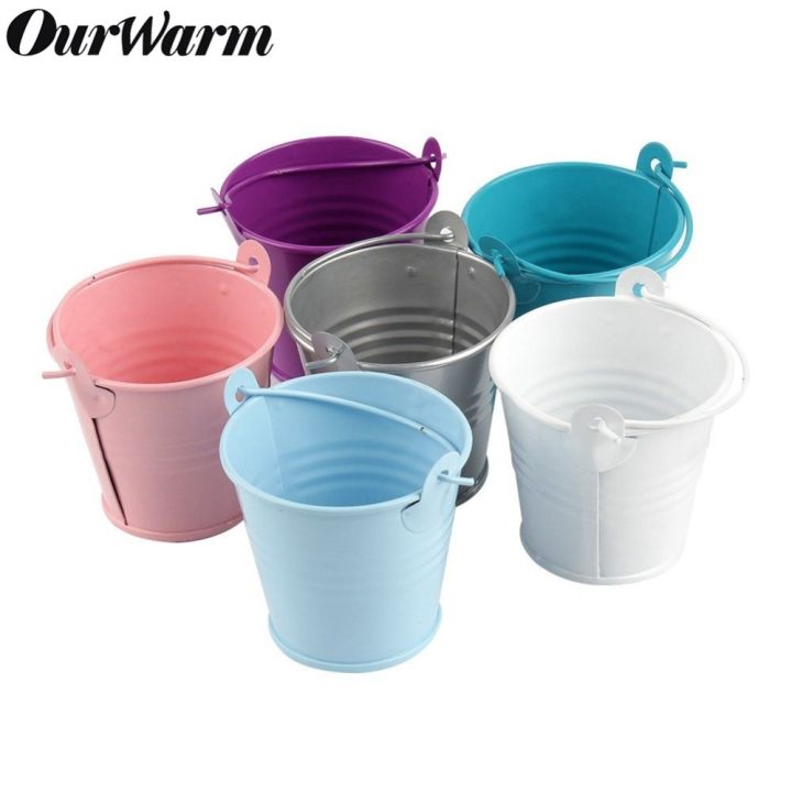 Lases OurWarm 6pcs Mini Metal Bucket Tin Buckets for Wedding Souvenirs ...