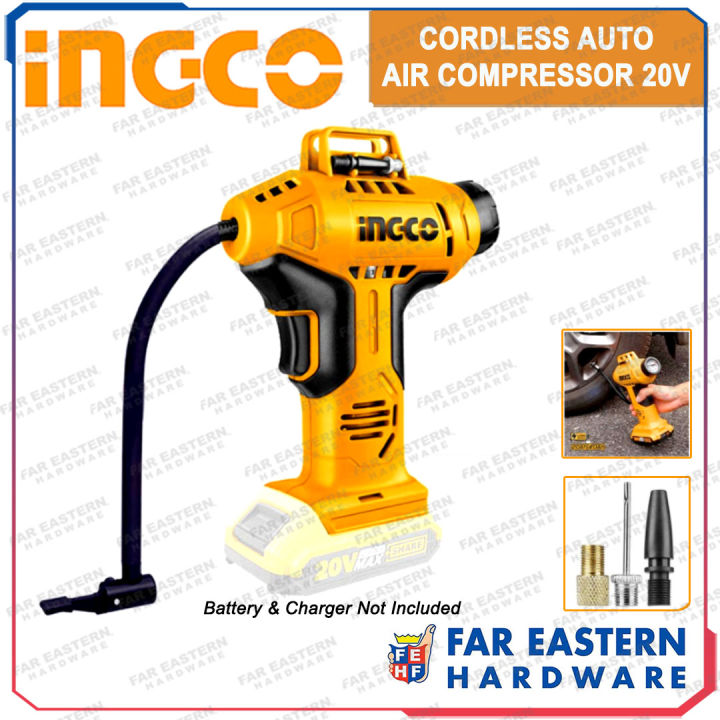 INGCO Cordless Auto Air Compressor Tire Inflator 20V CACLI2001 ...