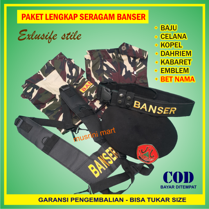Baju Pdl Banser Doreng Nasional Paket Lengkap Seragam banser Bahan Anti ...