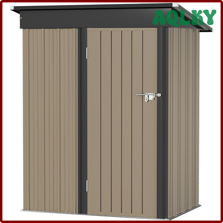 Aqlky metal outdoor storage shed 5ft x 3ft, steel utility tool shed ...