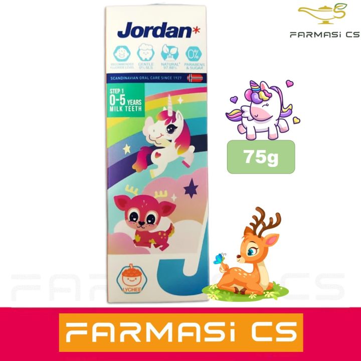 Jordan Step 1 (0-5 years) Milk Teeth Toothpaste 75g (LYCHEE Flavour ...