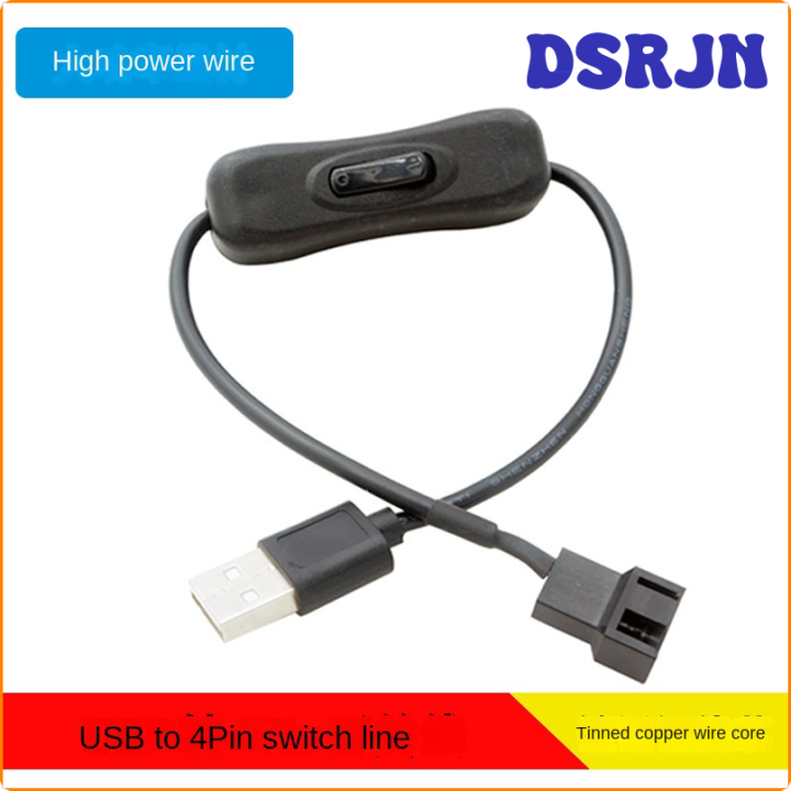 DSRJN 3pin Or 4pin Fan To Usb Adapter Cables 3/4 Pin Computer Pc Fan ...