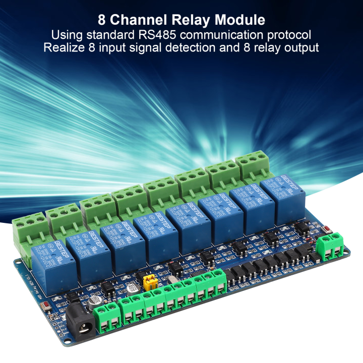 8 Channel Relay Module 8CH Input Output RS485 TTL Communication Interface DC 12V | Lazada