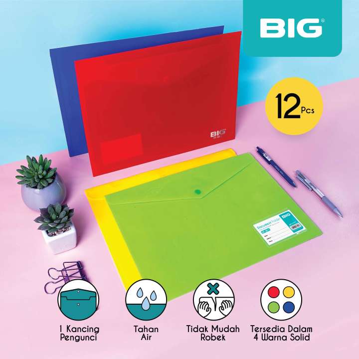 BIG Map Plastik Kancing 1 Pastel Name Tag/ Map Dokumen Kancing 1 Pastel ...