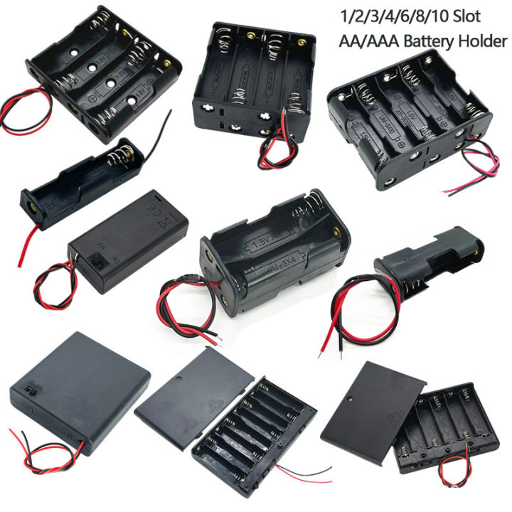 AA Battery Case AAA Battery Box AAA Battery Holder With Leads With 1/2 ...