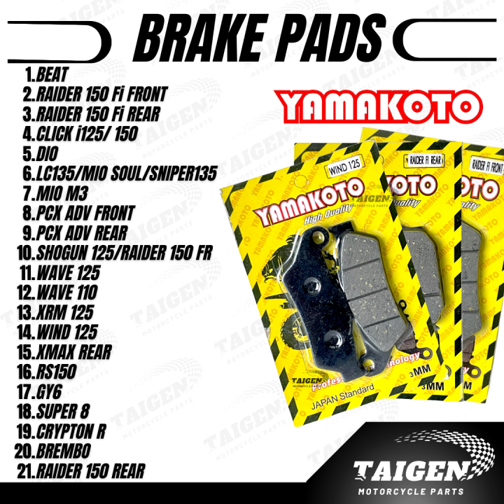 YAMAKOTO Motorcycle Brake Pad / Disc Pad | Lazada Philippines