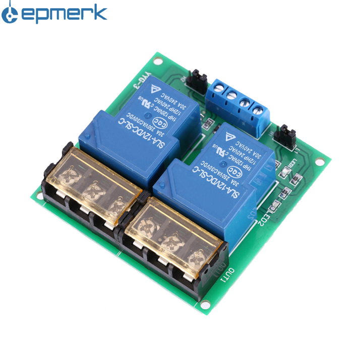 Lepmerk 2-Channel DC 5V 30A Relay Board Module Optocoupler Isolation ...
