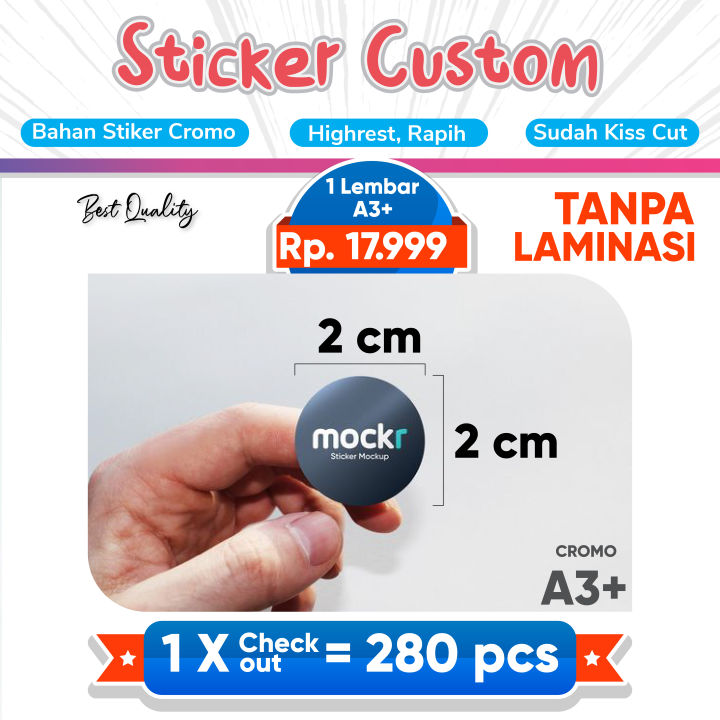 Sticker Label Bulat 2 x 2 CM / Stiker Label Stiker Kemasan Produk ...